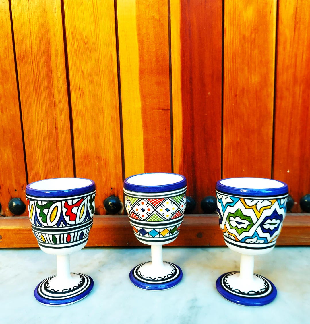 Unique Moroccan Ceramic Mugs-ceramic Beverage Cups-distinctive Handle ...