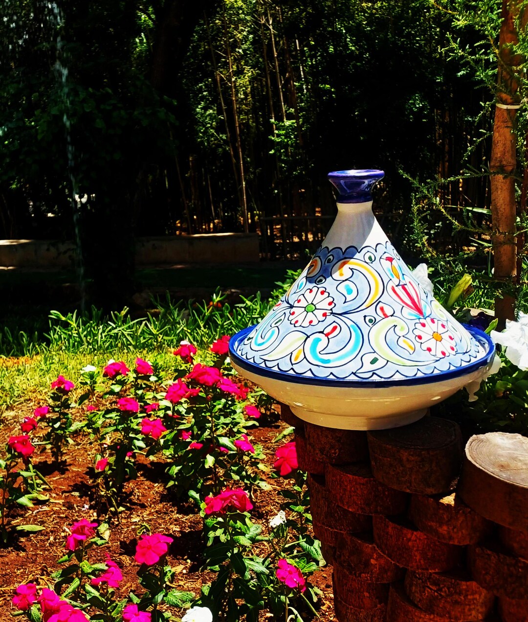 Moroccan Ceramic Serving Tagine-traditional Pottery Tagine-hand Painted ...