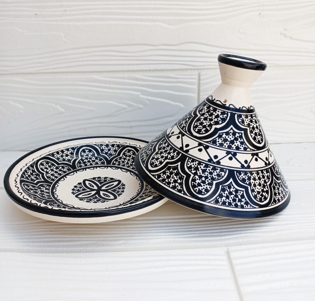 Moroccan Ceramic Serving Tagine-traditional Pottery Tagine-hand Painted ...