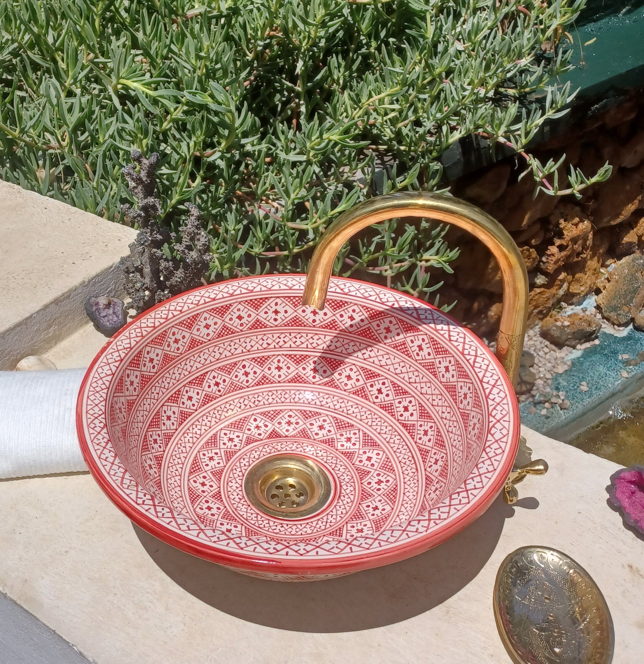 1-3 Days Shipping-35cm Moroccan Wash Basin-moroccan Ceramic Kitchen ...