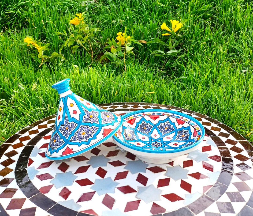 Handmade Moroccan Ceramic Tagine-traditional Pottery Serving Dish-hand ...
