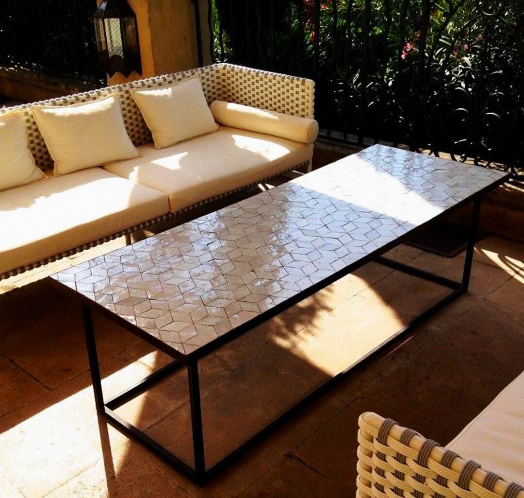 Moroccan Mosaic Rectangular Mosaic Table-rectangular Mosaic Dining ...