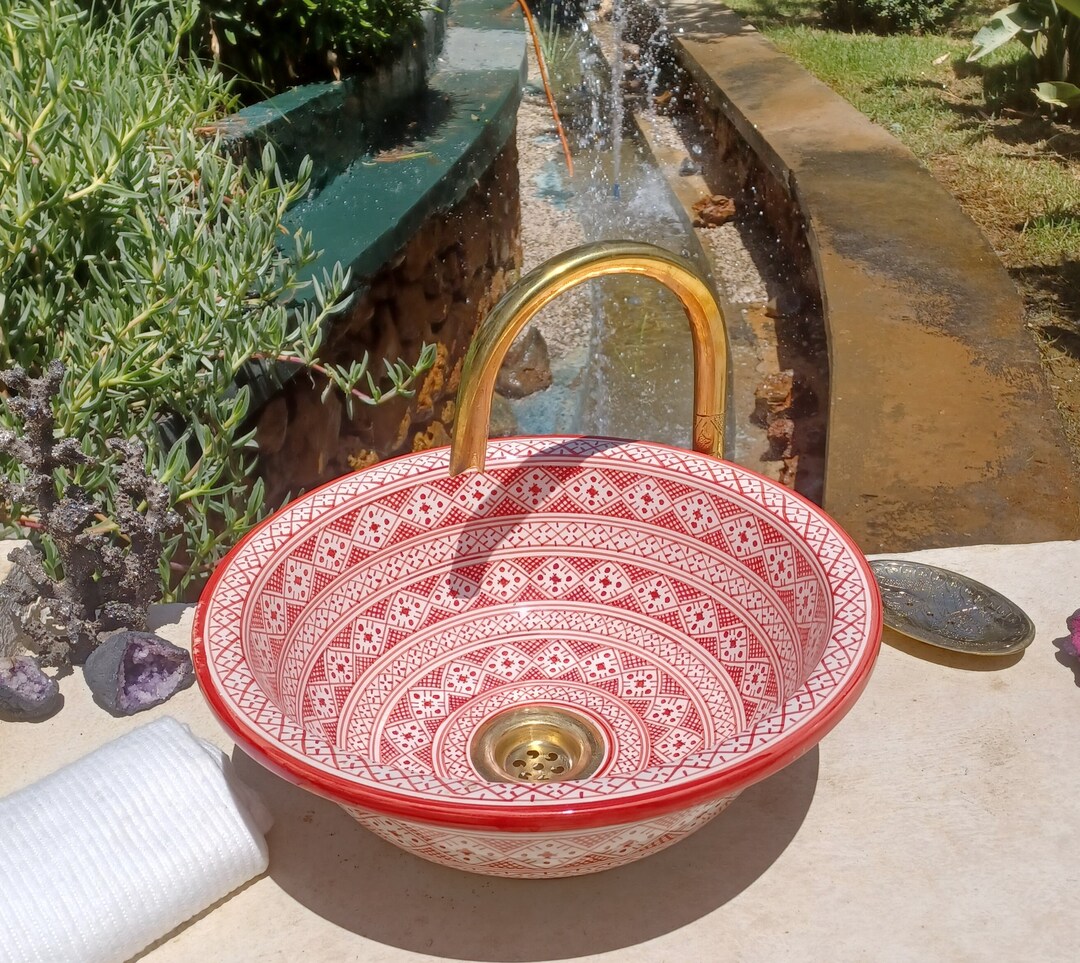 1-3 Days Shipping-35cm Moroccan Wash Basin-moroccan Ceramic Kitchen ...