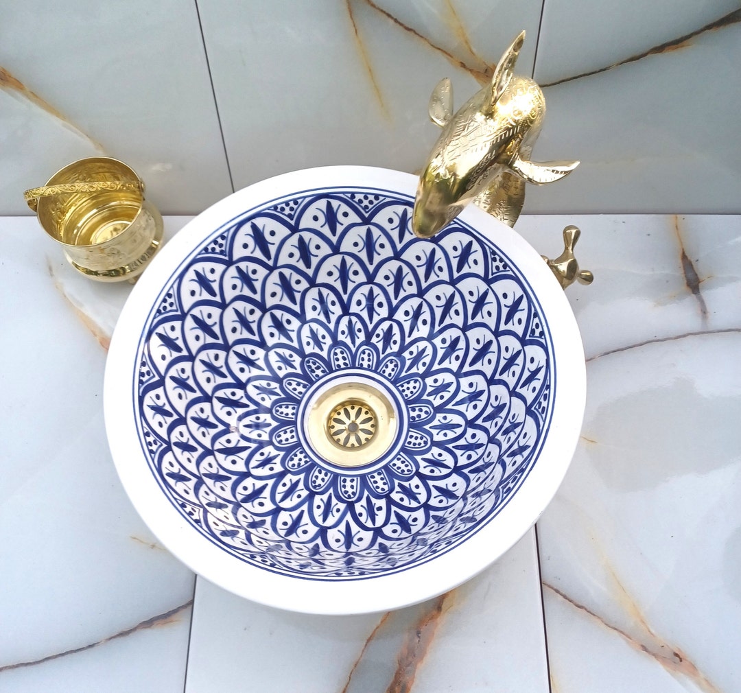Hand Painted Ceramic Wash Basin-moroccan Ceramic Sink-pottery Bathtub ...
