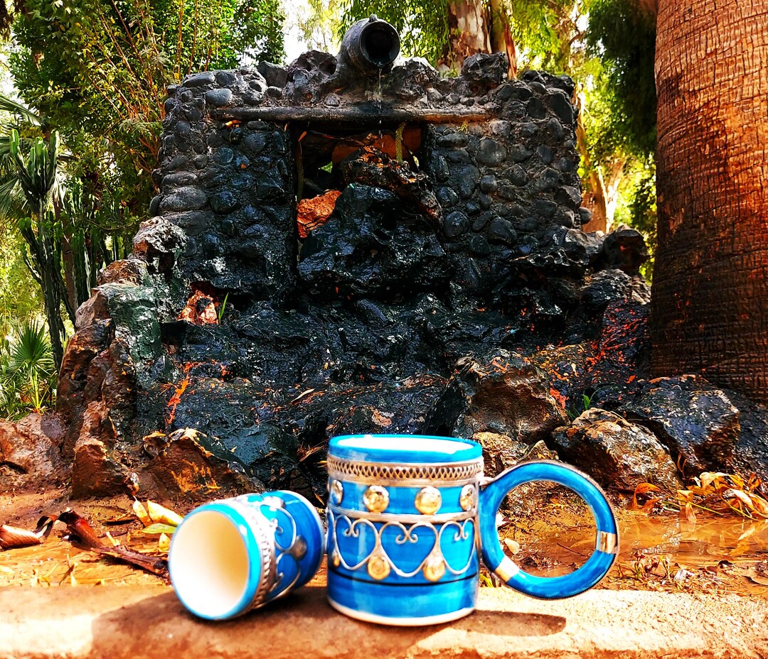 Luxury Mug With a Unique Handle and Nickel Silver Inlay-moroccan ...