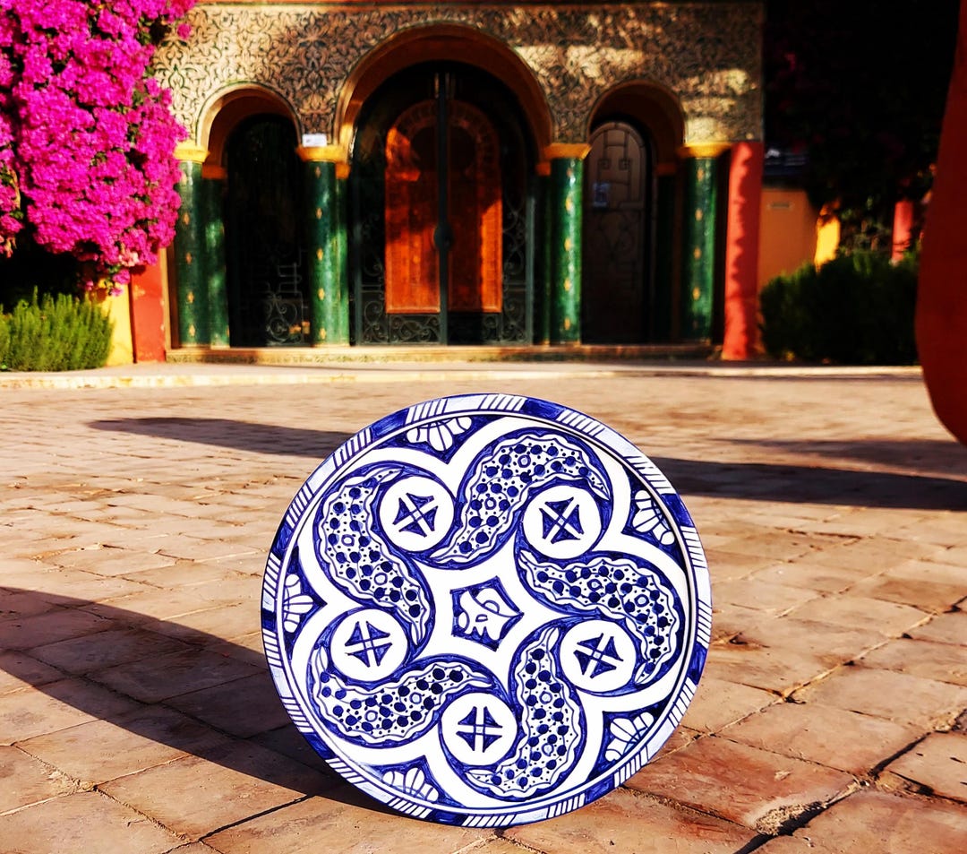 Hand Painted Moroccan Ceramic Plate-ceramic Dish for Meals Serving-home ...
