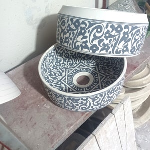 Hand Painted Ceramic Wash Basin-moroccan Ceramic Sink-bathroom Sink ...