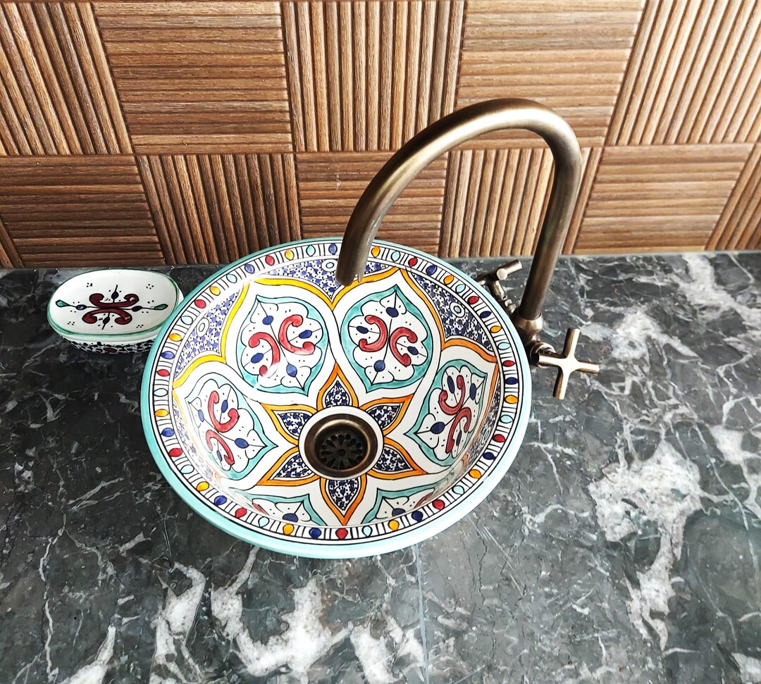 Moroccan Ceramic Wash Basin-handmade Ceramic Sink-pottery Bathtub ...