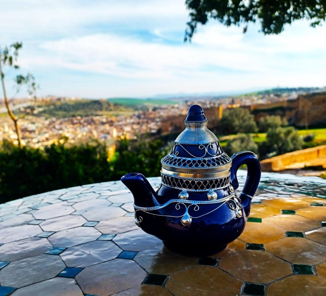 Hand Crafted Ceramic Teapot With Silver Nickel Inlays-stylish Tea ...