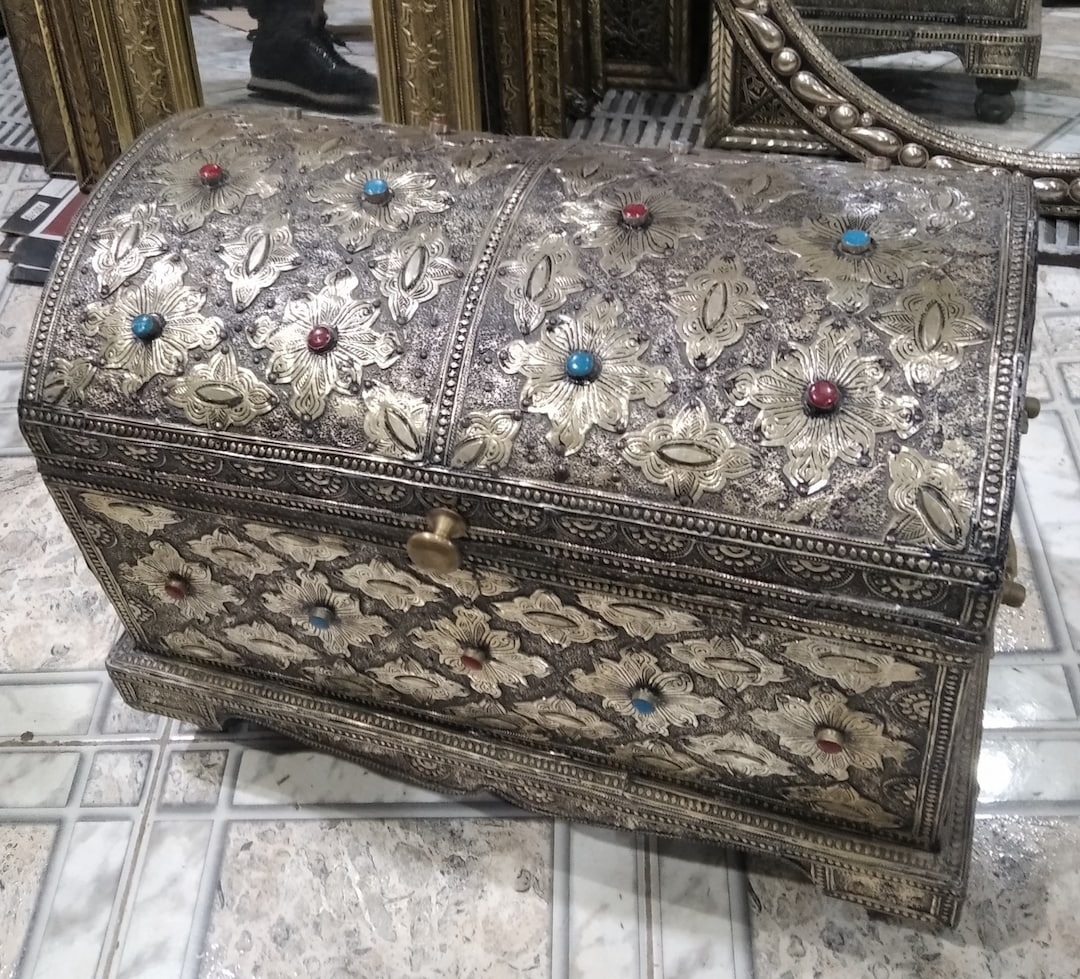 Exquisite Moroccan Antique Keepsake Box-handcrafted Wooden Box Inlaid ...