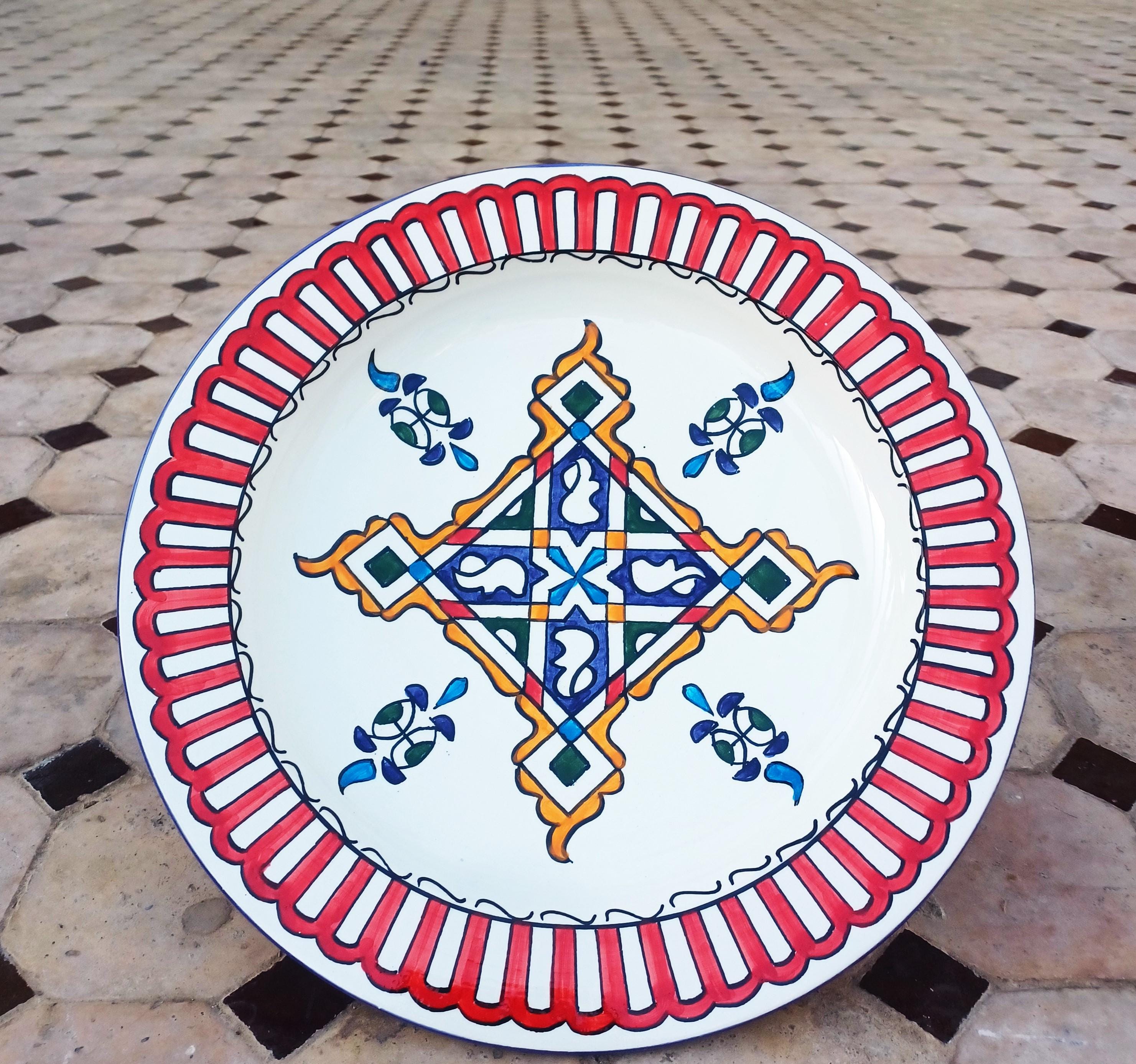 Hand Painted Moroccan Ceramic Plate-ceramic Dish for Meals Serving-home ...