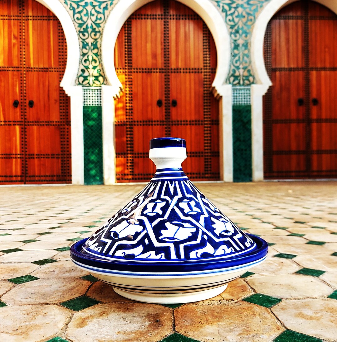 Moroccan Ceramic Serving Tagine-traditional Pottery Tagine-hand Painted ...