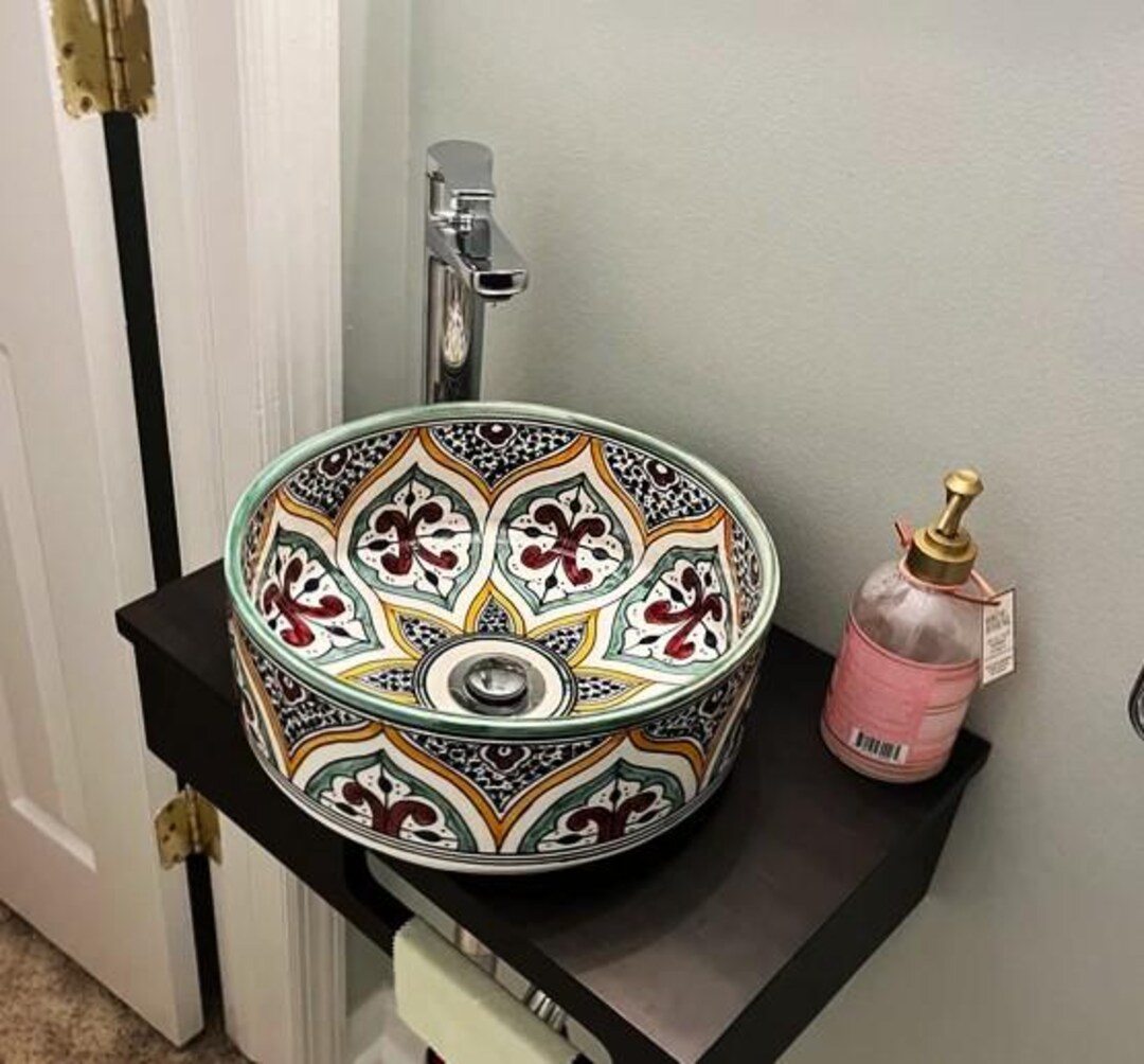 Moroccan Ceramic Wash Basin-hand Painted Bathroom Sink-ceramic Bathtub ...