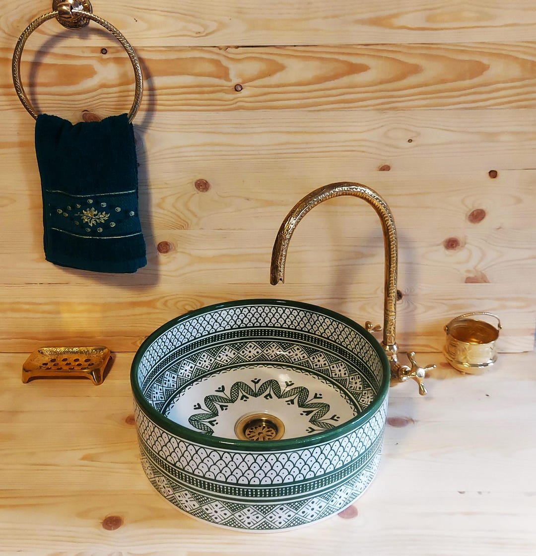 Hand Painted Moroccan Ceramic Bathroom Wash Basin-moroccan Ceramic Sink ...