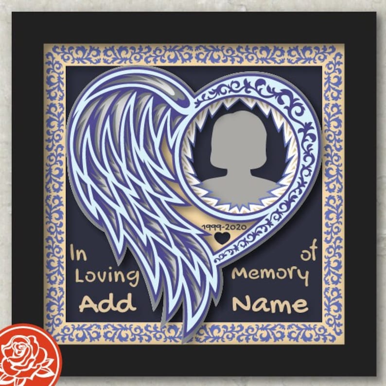 Customizable Memorial Shadow Box Svg Files for Cricut - Etsy