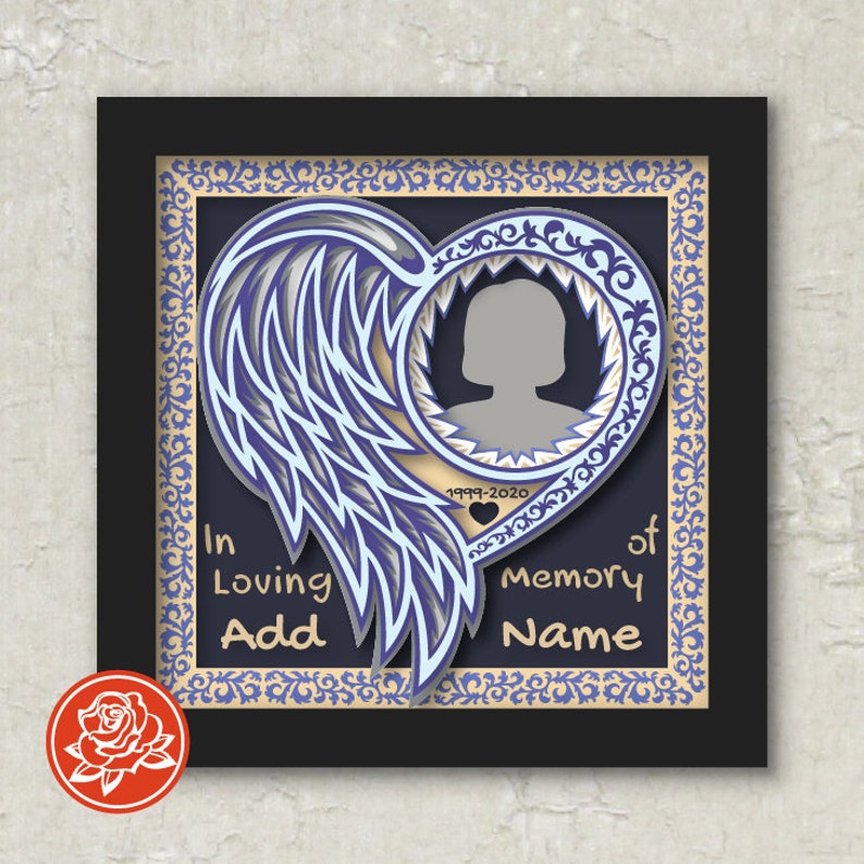 Customizable Memorial Shadow Box Svg Files for Cricut - Etsy UK