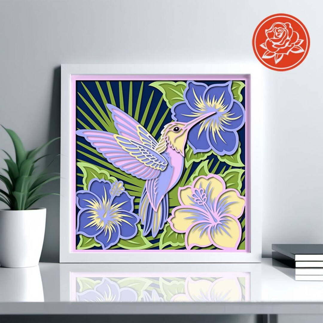Hummingbird Shadow Box SVG: Layered Paper Cut Design (digital Download ...