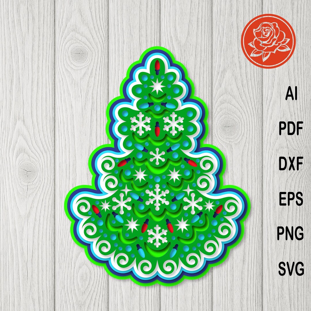Layered Christmas Tree SVG: 3D Paper Cutout Template (digital Download ...