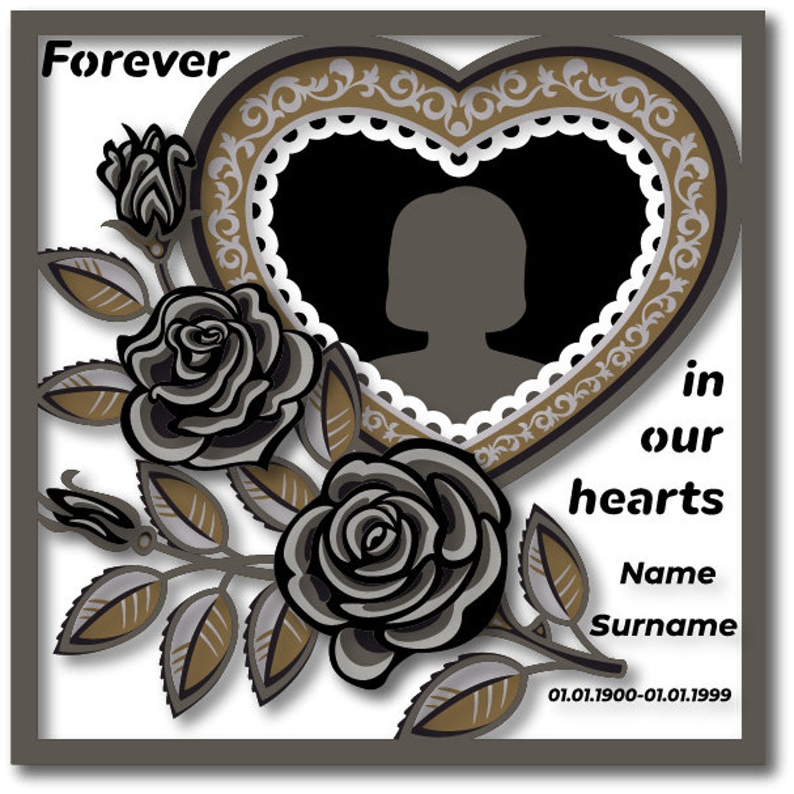 Customizable Memorial Shadow Box Svg Files for Cricut - Etsy