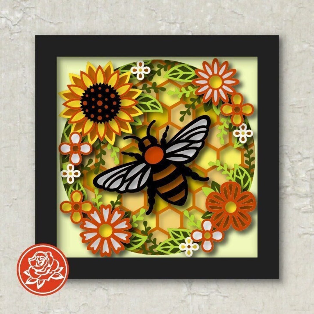 Bee Shadow Box Svg Files for Cricut - Etsy