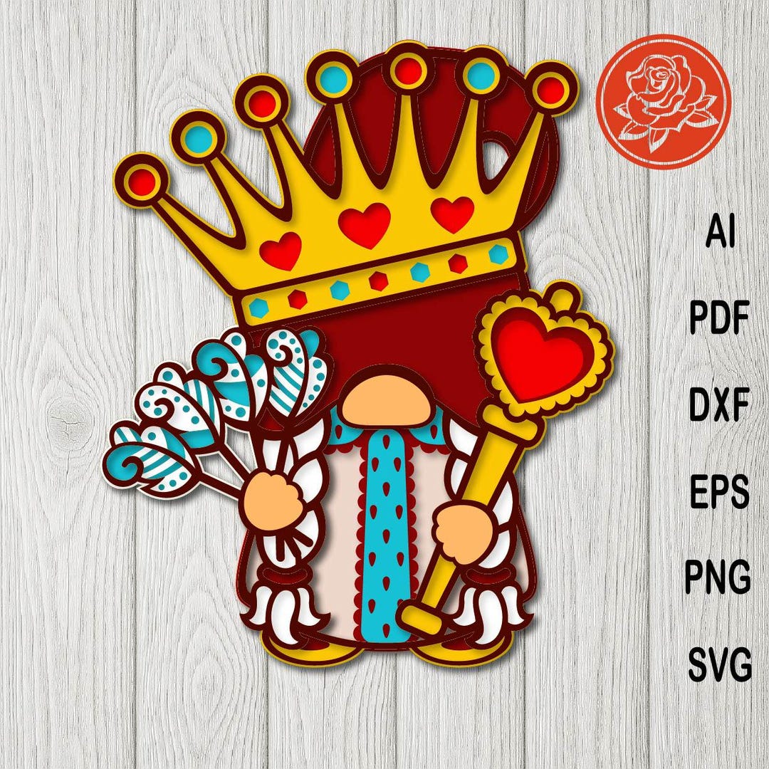 Layered Gnome Queen SVG: Royal Paper Craft Template (digital Download ...