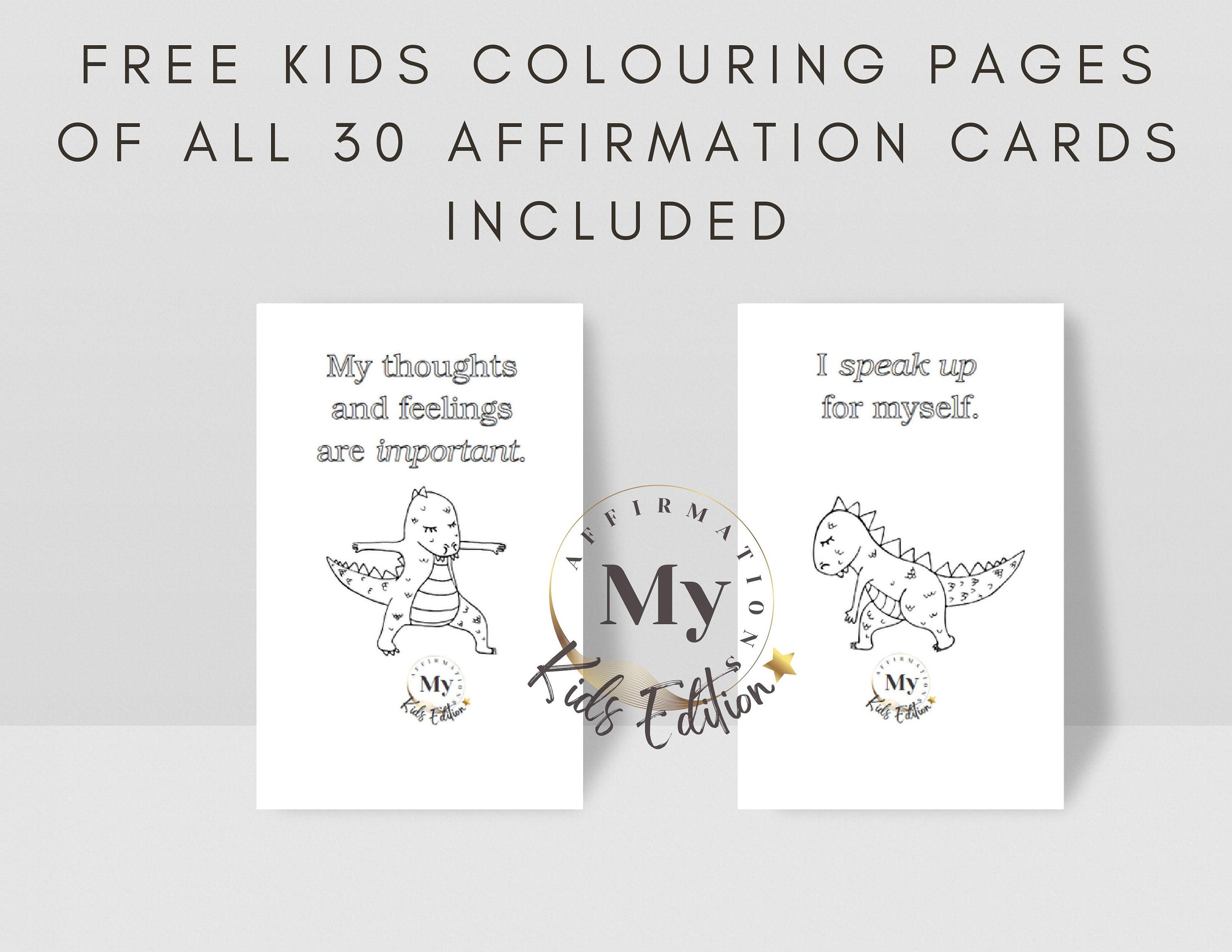 30 Daily Affirmation Cards for Kids, Digital Download, Motivational ...