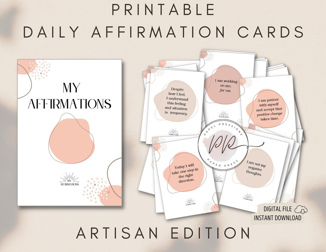 75 Daily Affirmation Cards, Digital Download, Affirmation Deck ...