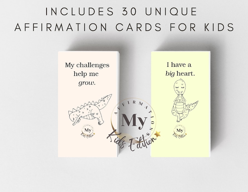 30 Daily Affirmation Cards for Kids, Digital Download, Motivational ...