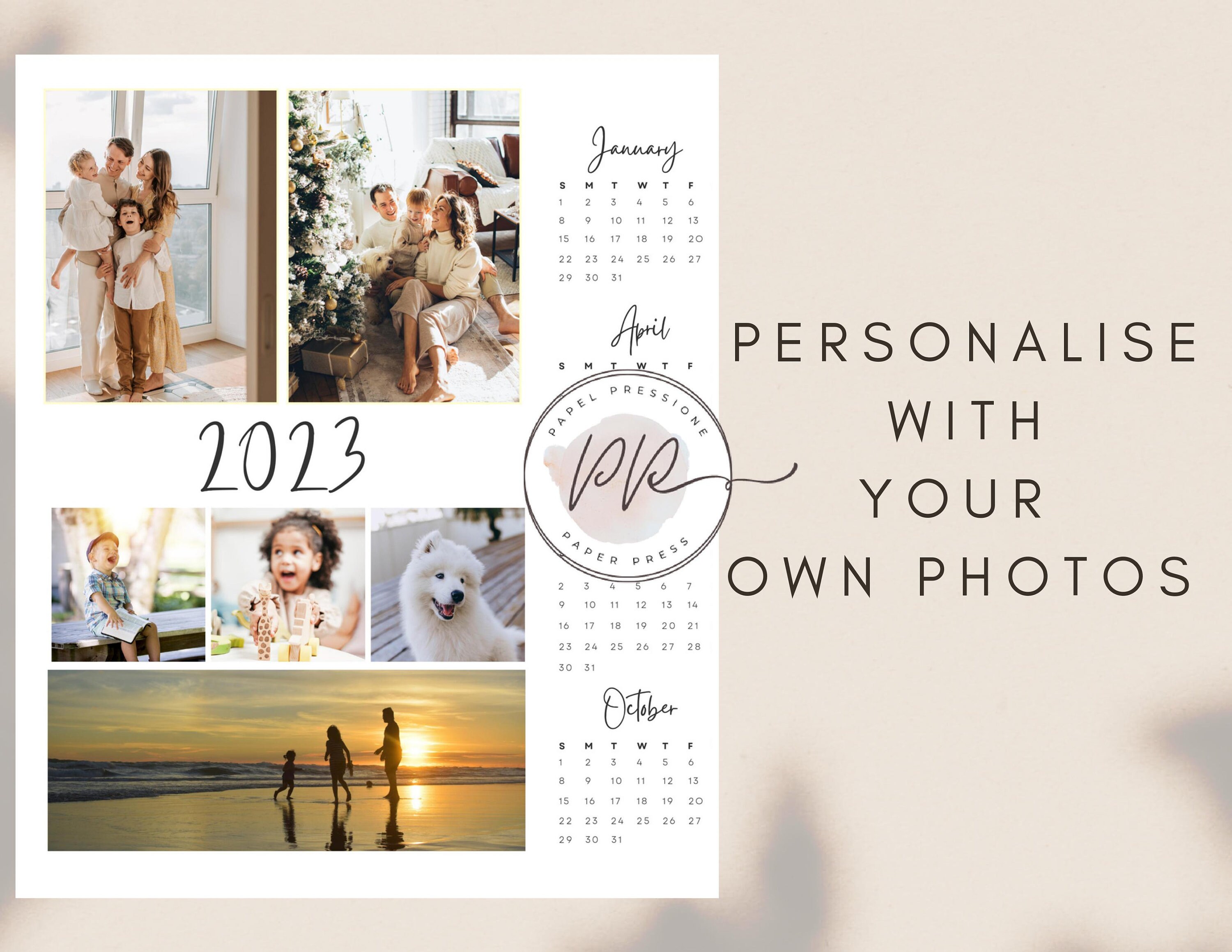 2023 Photo Wall Calendar, Landscape, 2023 Wall Calendar Template ...