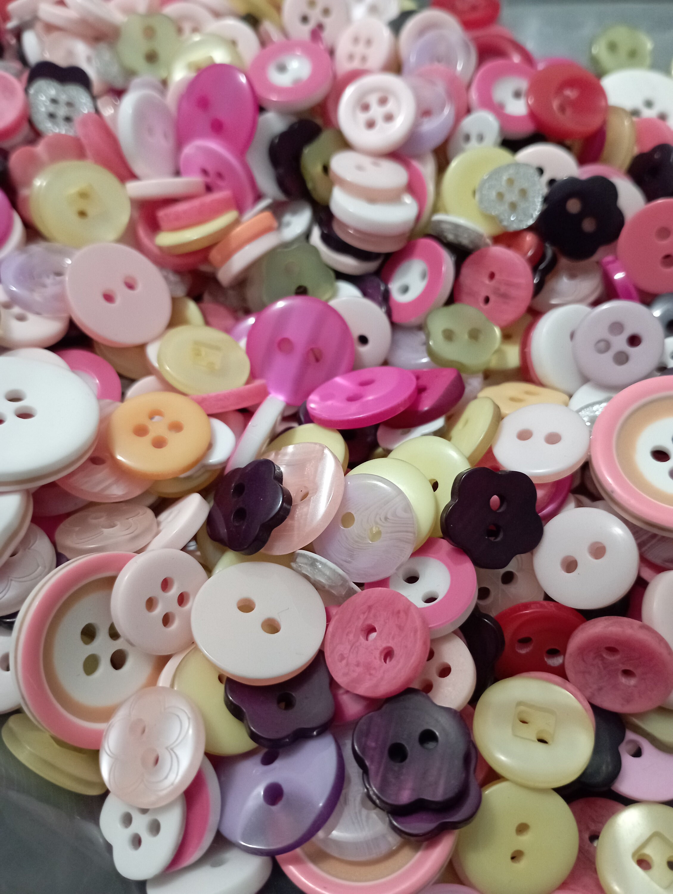500 Psc, Assorted Color Baby Pink Buttons, Mixed Buttons, Tiny Button ...