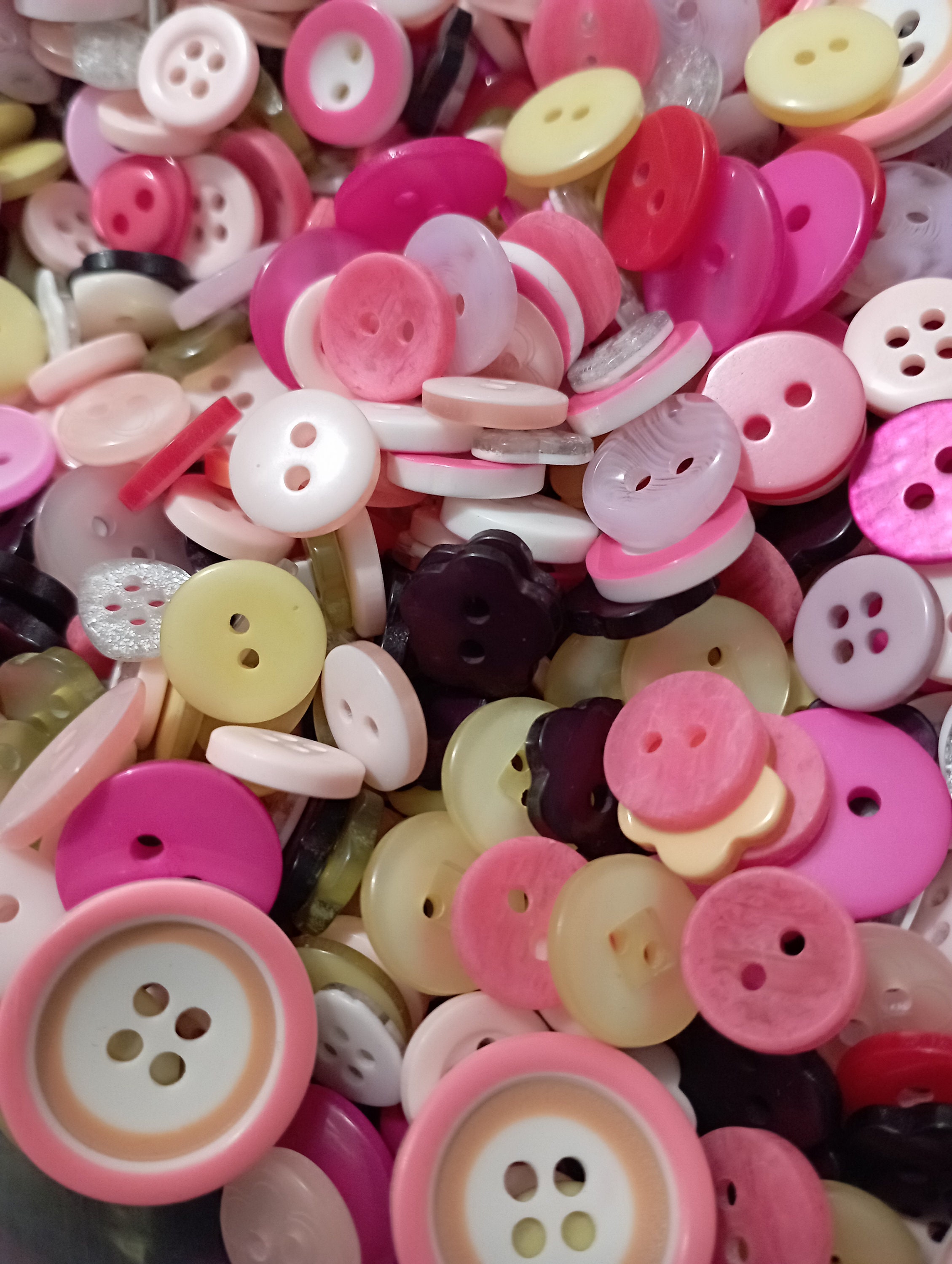 500 Psc, Assorted Color Baby Pink Buttons, Mixed Buttons, Tiny Button ...