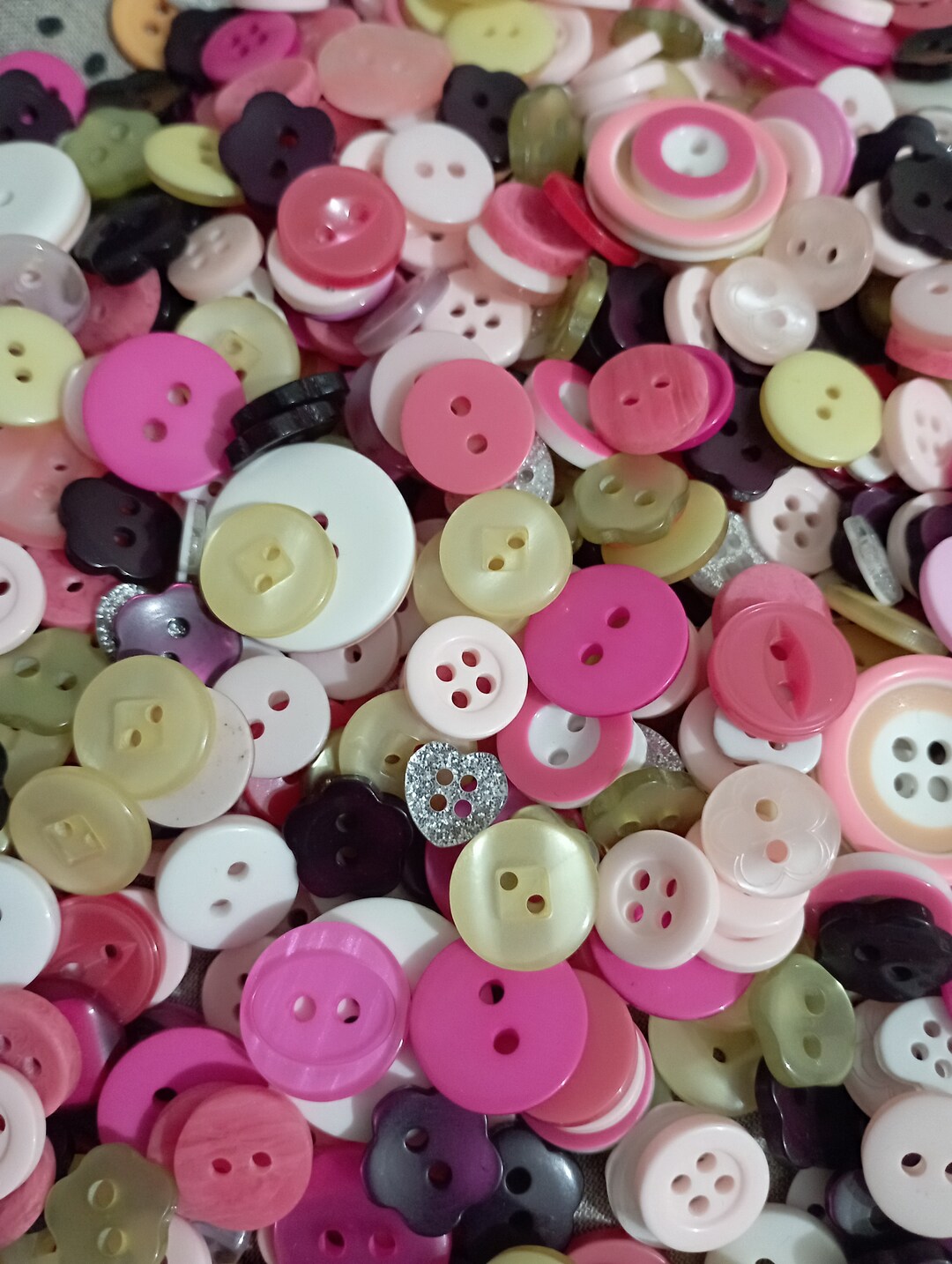 500 Psc, Assorted Color Baby Pink Buttons, Mixed Buttons, Tiny Button ...