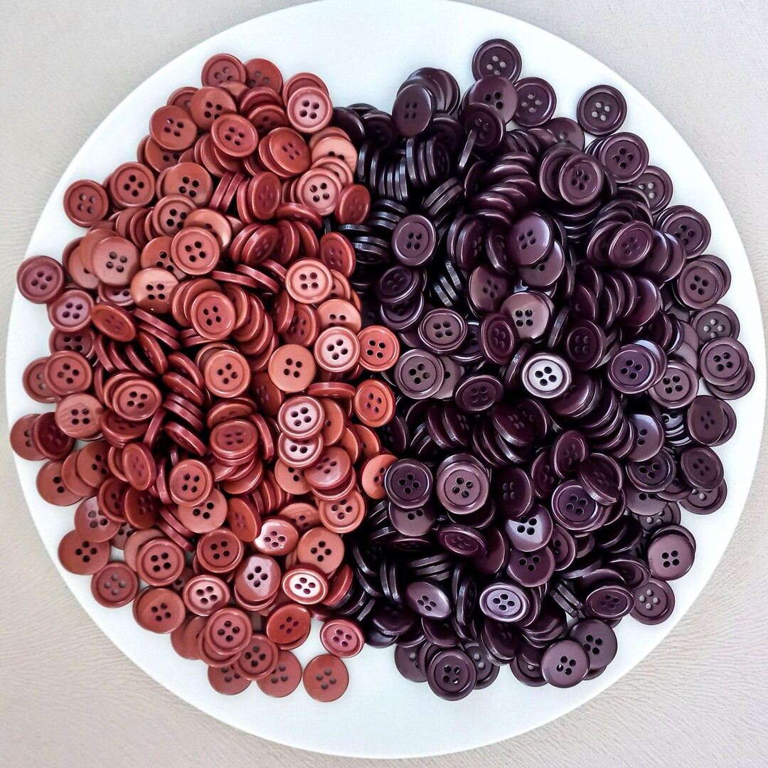 250psc Burgundy and Light Brown Buttons for Your Clothes Sewing ...