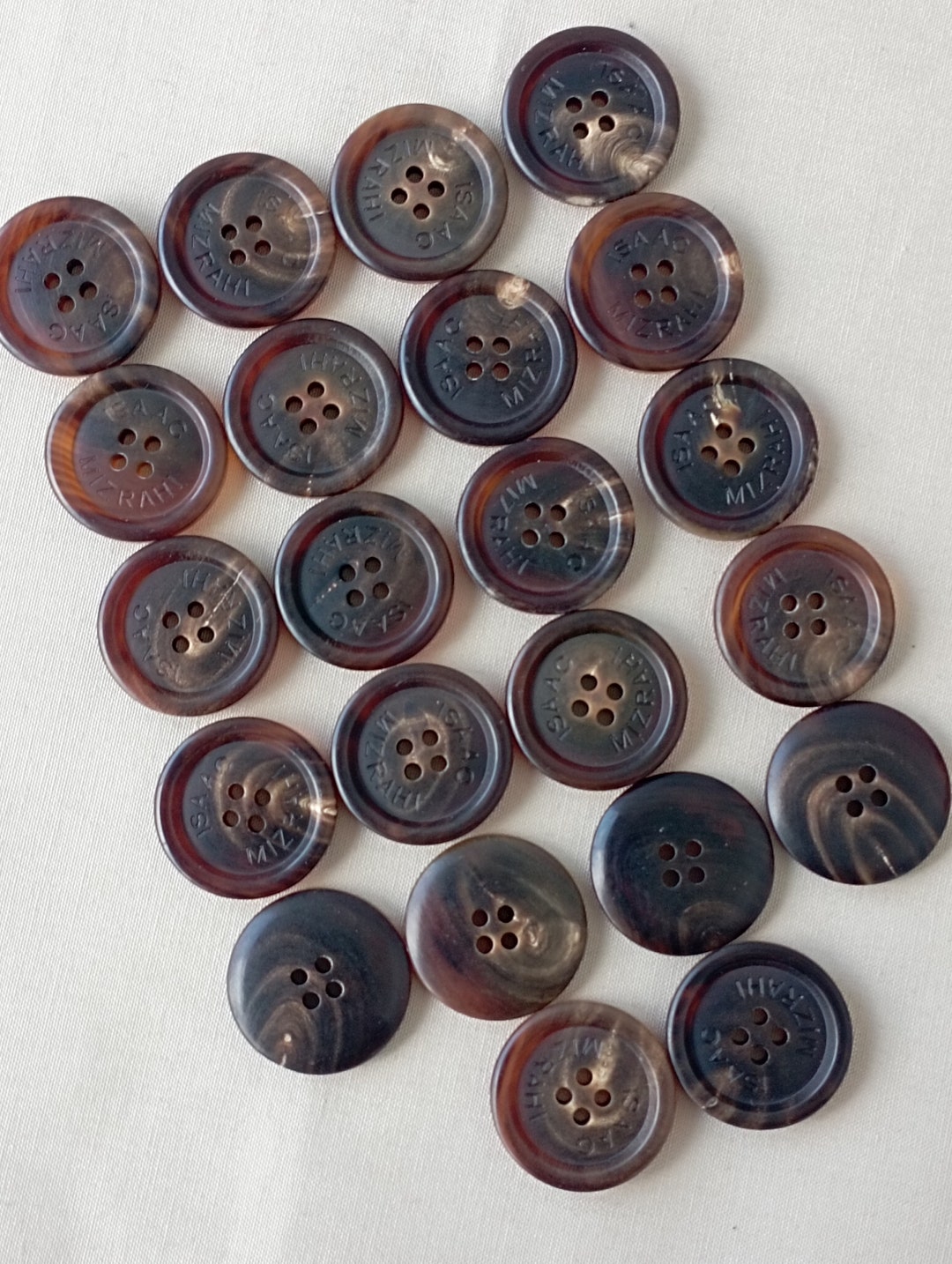 25-22mm, 6 Psc Waistcoat Button, Tortoise Color Resin Buttons, 4 Holes ...