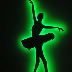 Ballerina Lighted-up Wall Art With RGB Color Changing Led, Ballerina ...