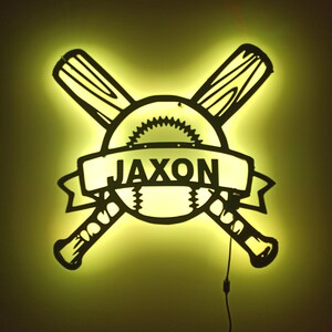 Custom Baseball Bat & Ball LED Wall Art: Personalized Neon Name Sign - Etsy