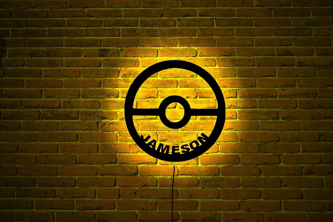 Custom Pokeball Wooden Wallart LED Light Personalized Football Player ...