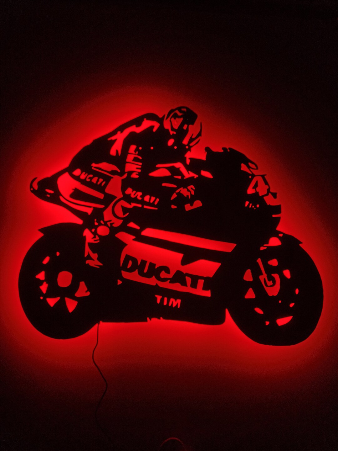 Motorcycle Ducati Motogp Lighted up Wall Art, RGB Led 16 COLORS W ...