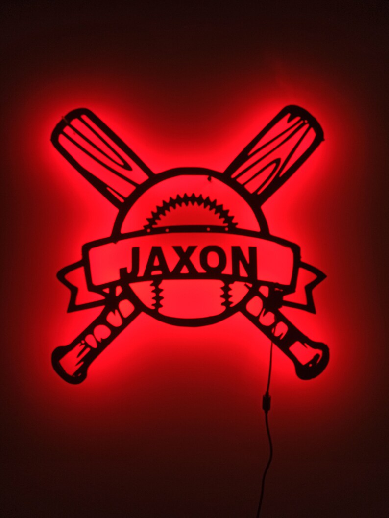 Custom Baseball Bat & Ball LED Wall Art: Personalized Neon Name Sign - Etsy