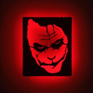 Joker LED Wall Art: RGB Color Changing Wooden Decor With Remote - Etsy