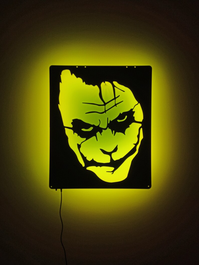 Joker heath Ledger Lighted up Wall Art RGB Led 16 COLORS - Etsy