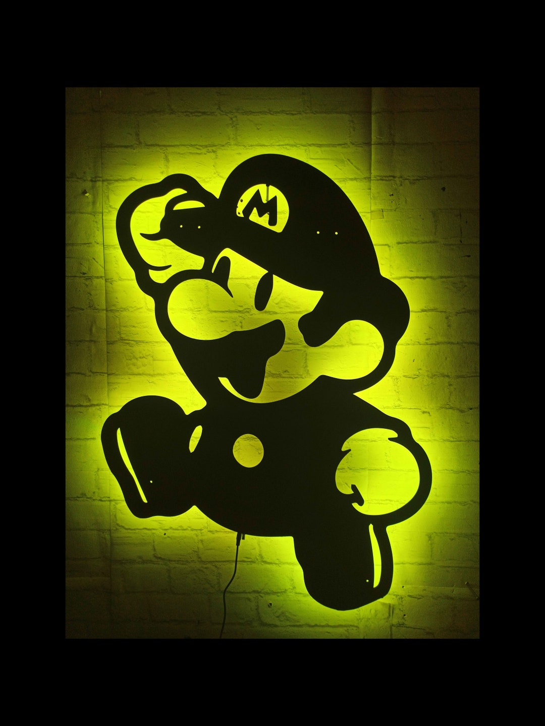 Mario Game Chracter Lighted up Wall Art With RGB Color Changing Led ...