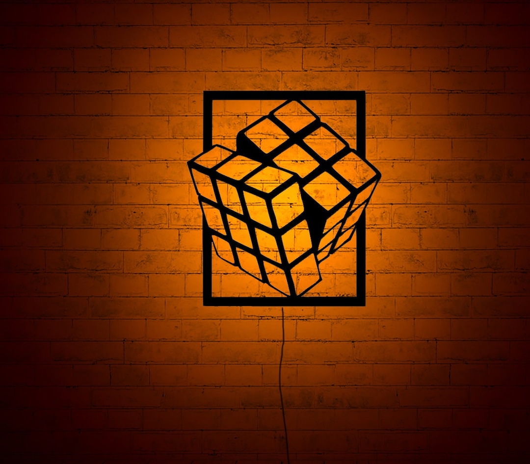 RGB Rubik's Cube LED Wall Art: Color Changing Wood Decor - Etsy Australia