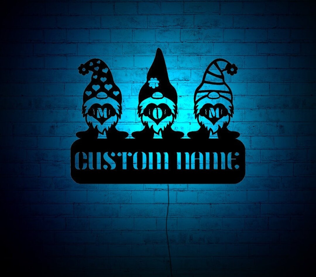 Custom Mom Wall Art With RGB Color Changing Led, Wood Wall Decor, RGB ...