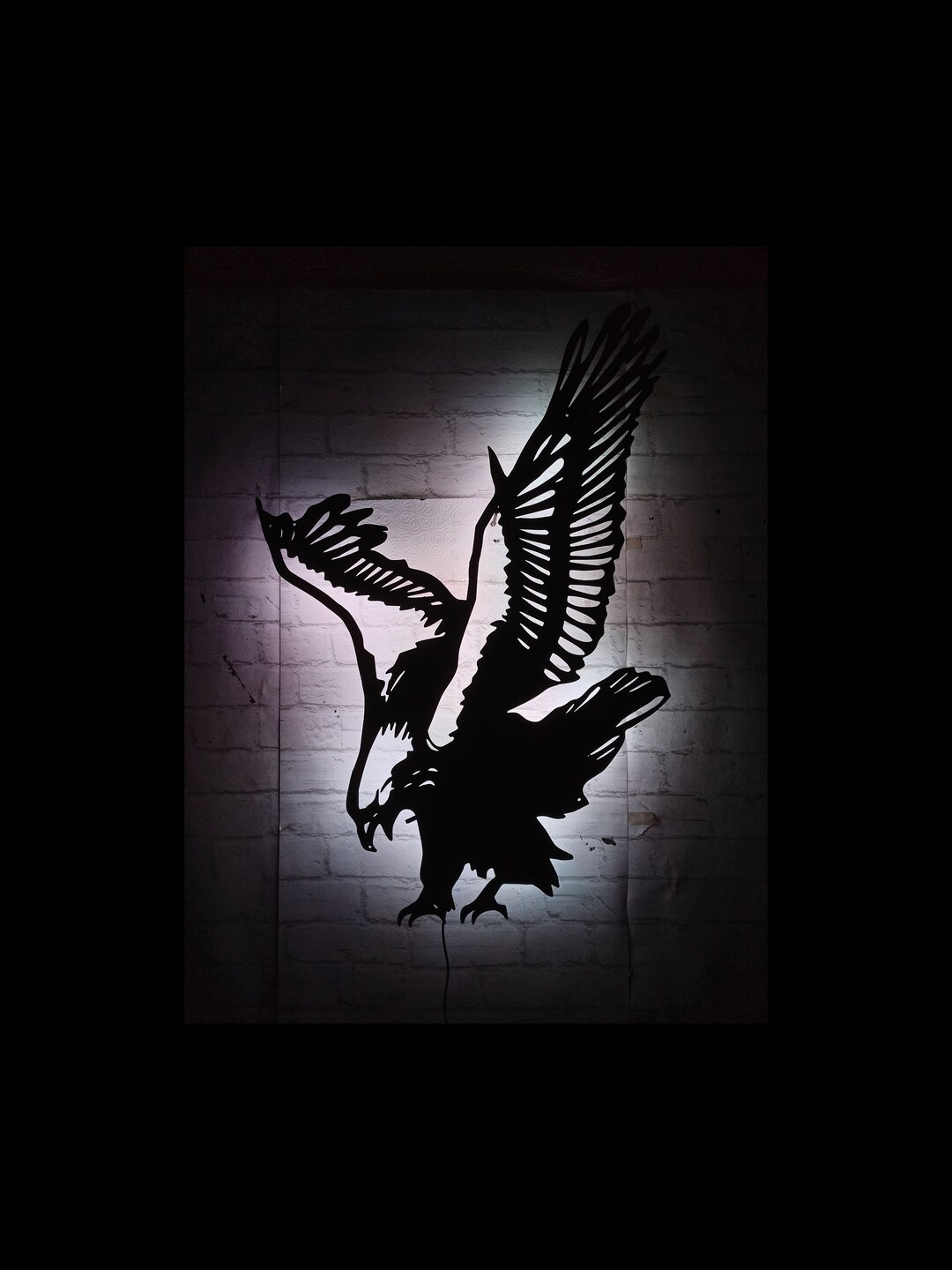 Eagle Lighted up Wall Art, RGB Led 16 COLORS W/REMOTE Control Wooden ...