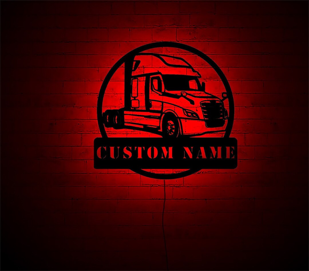 Custom Cascadia Trucker Wall Art With RGB Color Changing Led, Wood Wall ...