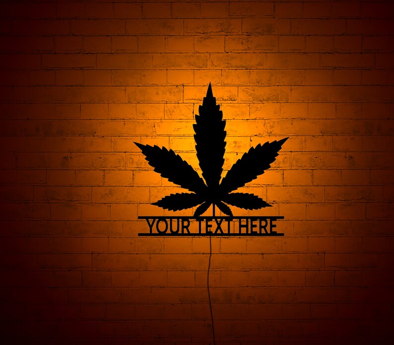 Personalized Weed Lighted-up Wallart With RGB Color Changing Led, Wall ...