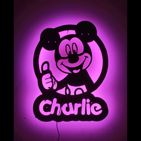 Mickey Mouse Neon Sign - Etsy