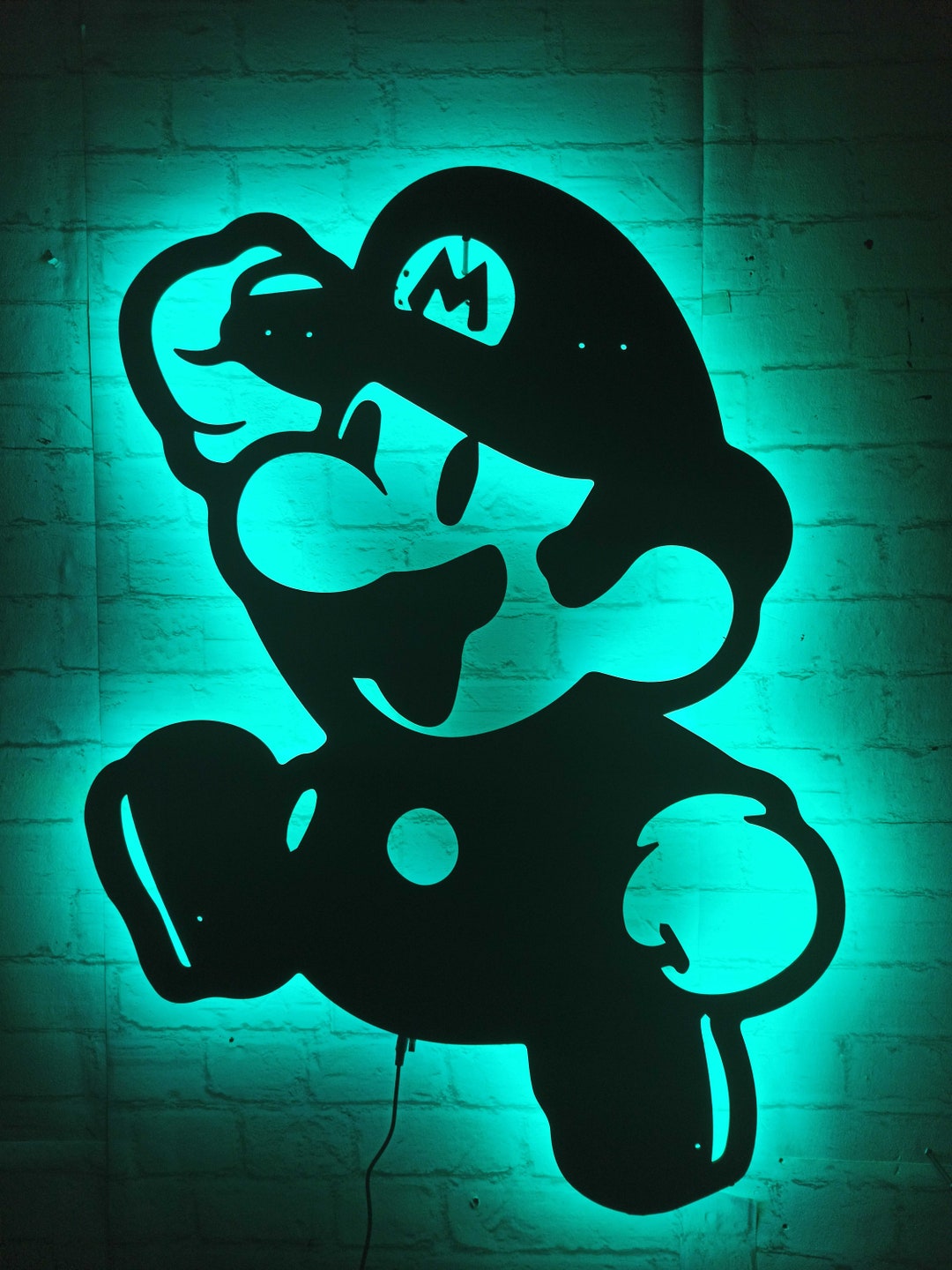Mario Game Chracter Lighted up Wall Art With RGB Color Changing Led ...