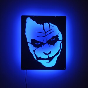 Joker LED Wall Art: RGB Color Changing Wooden Decor With Remote - Etsy